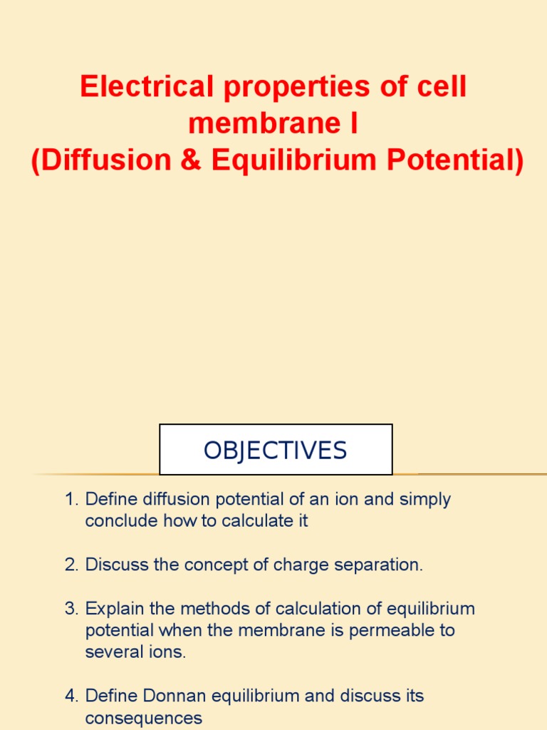 Electrical Properties of Cell Membranes | PDF | Membrane Potential ...