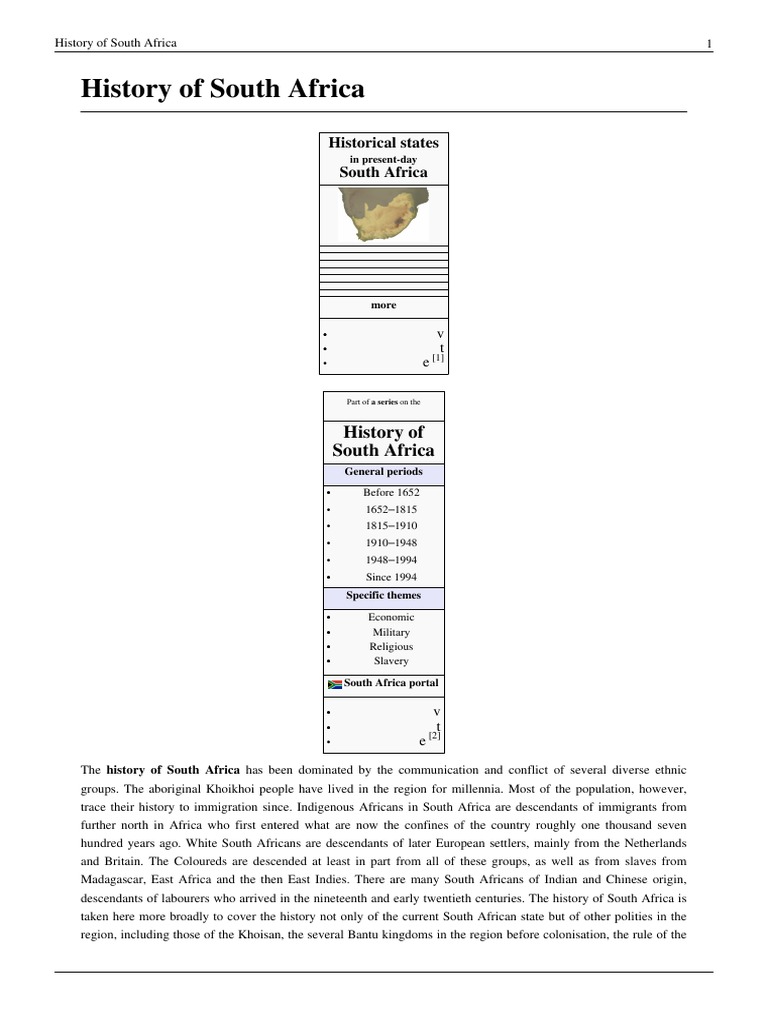 History of South Africa | PDF | Zulu Kingdom | Apartheid