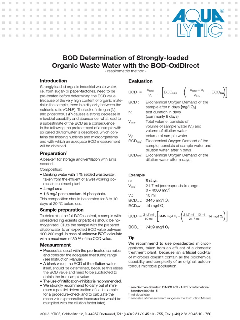 Equipamento de Dbo | PDF | Wastewater | Sewage Treatment