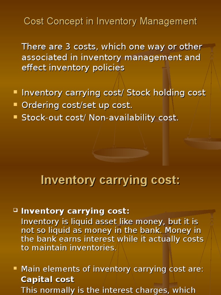 Cost Concept in Inventory Management | PDF | Inventory | Business Economics