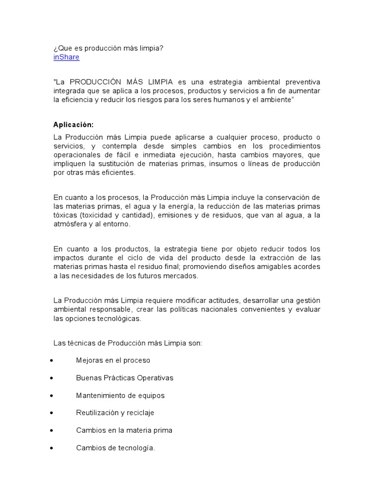 Estrategias de Producción Más Limpia | PDF | Consumo (economía) | Residuos