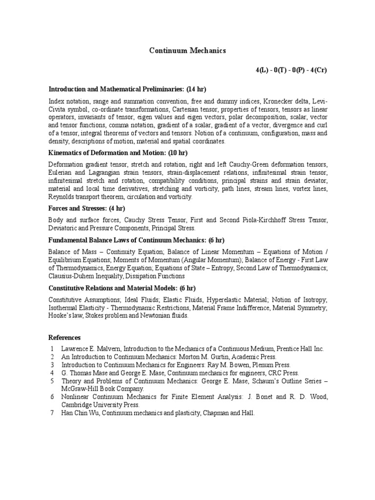 Continuum Mechanics | PDF | Continuum Mechanics | Deformation (Mechanics)