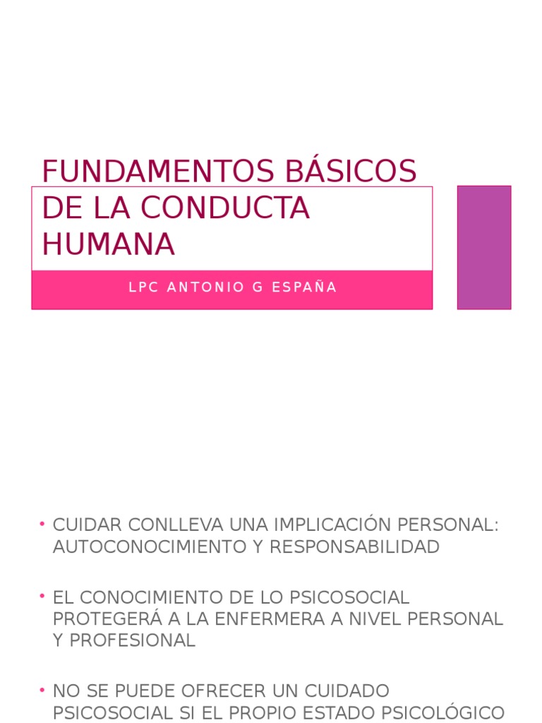 Fundamentos Básicos de La Conducta Humana