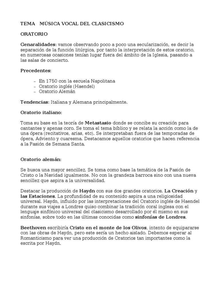 Clasicismo Vocal | PDF | Wolfgang Amadeus Mozart | Ludwig Van Beethoven