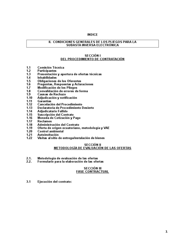 2 Condiciones Generales Subasta Inversa | PDF | Subasta | Derecho laboral