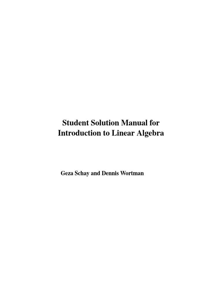 Solutions to Linear Algebra Exercises | PDF | Plane (Geometry) | Linear ...