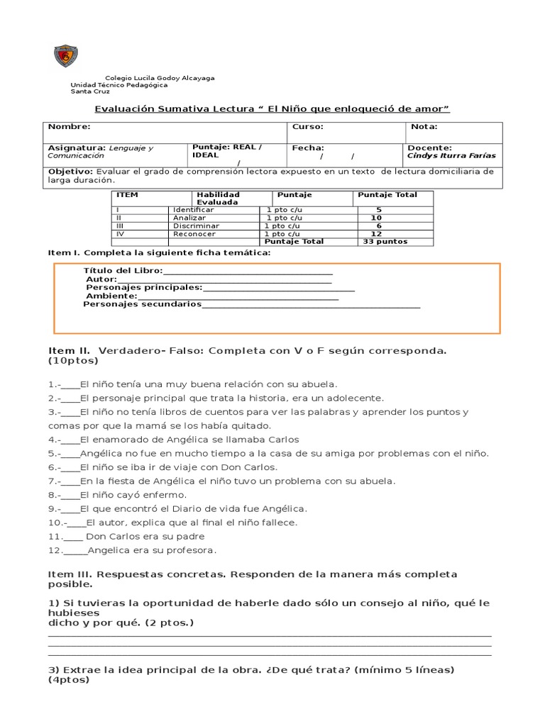 El Niño Que Enloquecio de Amor | PDF | Lectura (proceso)