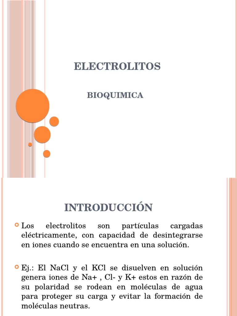 diapositiva electrolitos | Electrólito | Sodio