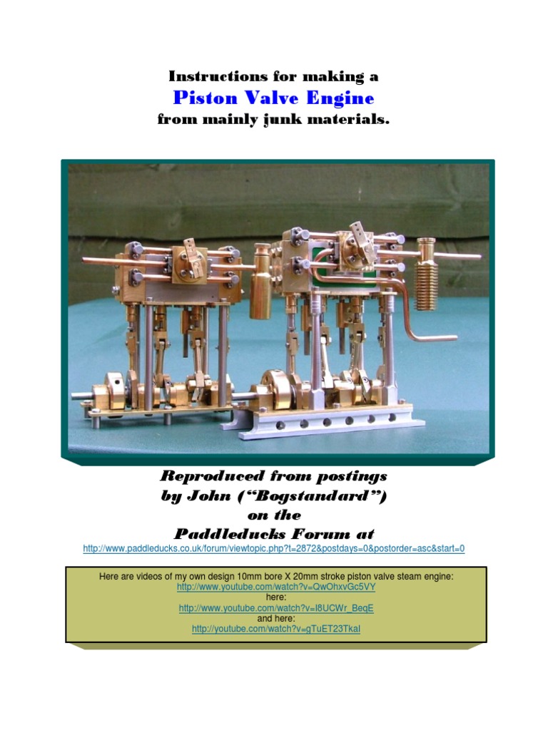 Building a Piston Valve Steam Engine | PDF | Piston | Drill