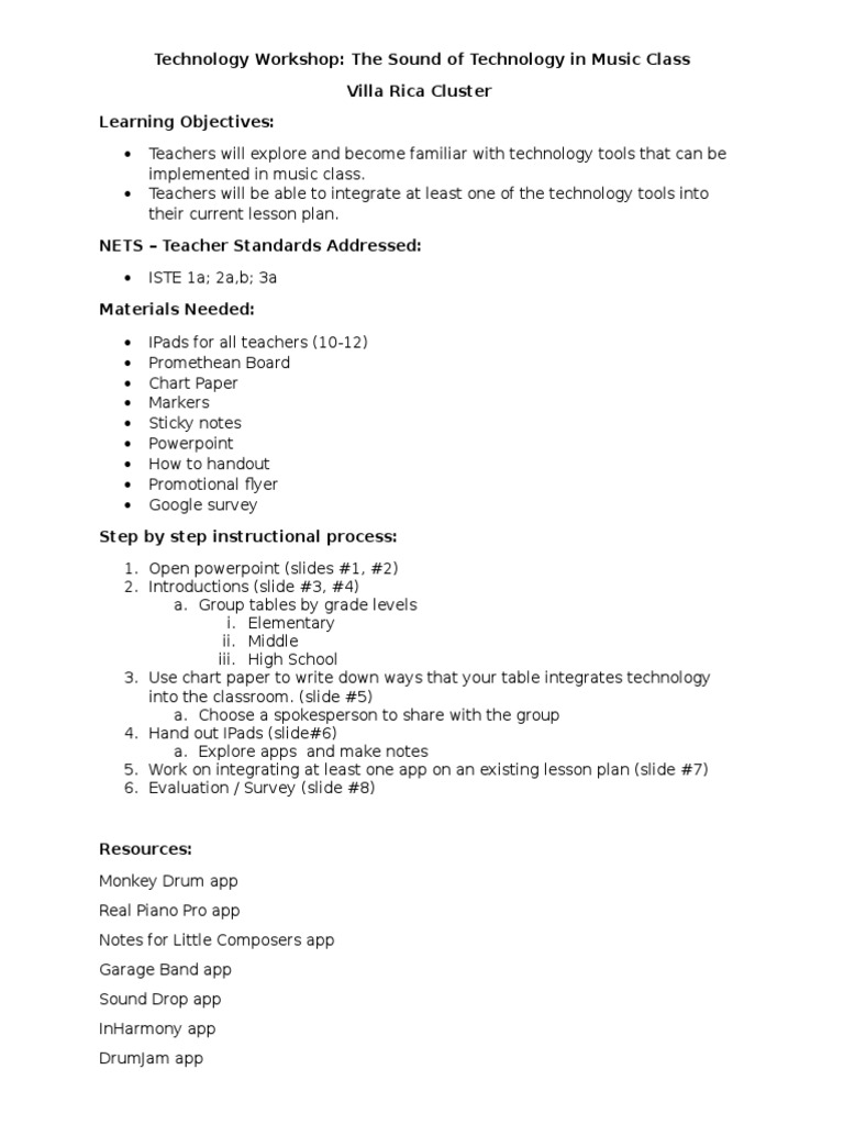 Integrating Technology in Music Class | PDF | Computers