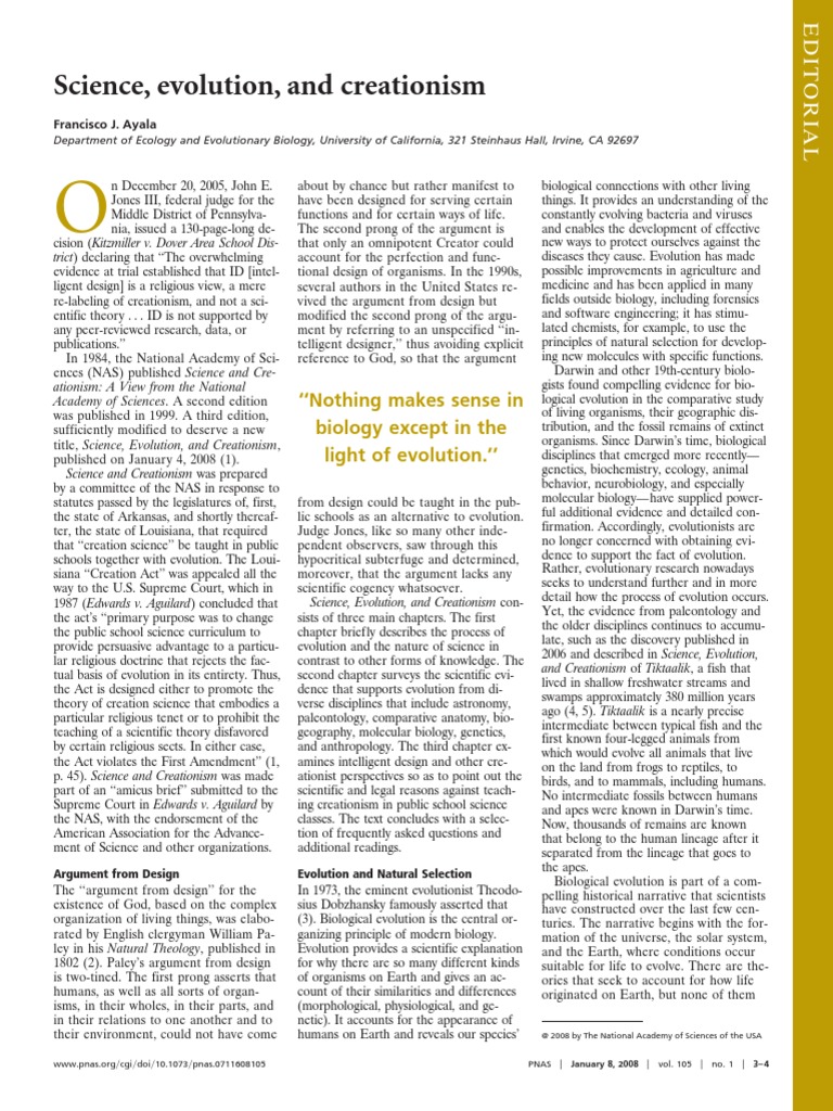 Science, Evolution, and Creationism | PDF | Creationism | Evolution