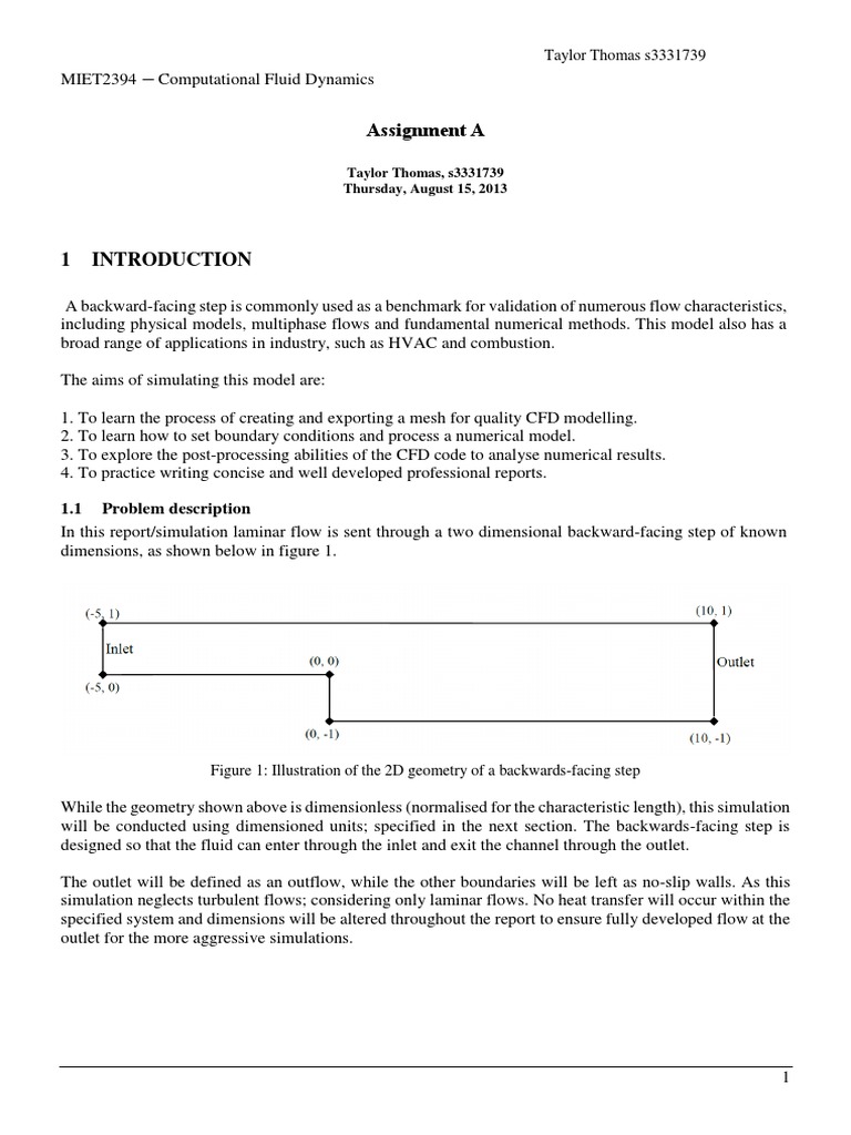 Assignment Report Submission | PDF | Computational Fluid Dynamics | Fluid Dynamics