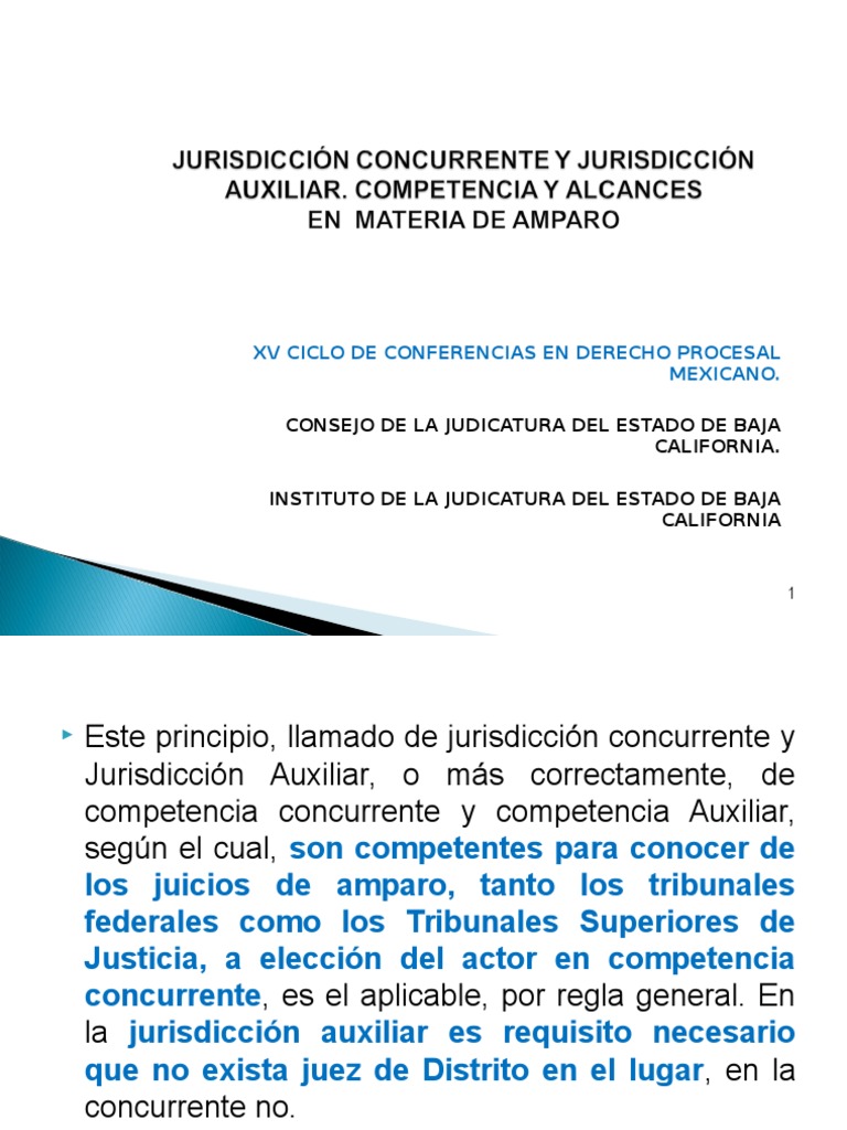 Jurisdiccion Concurrente | Jurisdicción | Juez