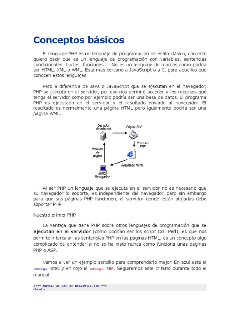 Conceptos Básicos PHP | PDF | Servidor web | Internet y web