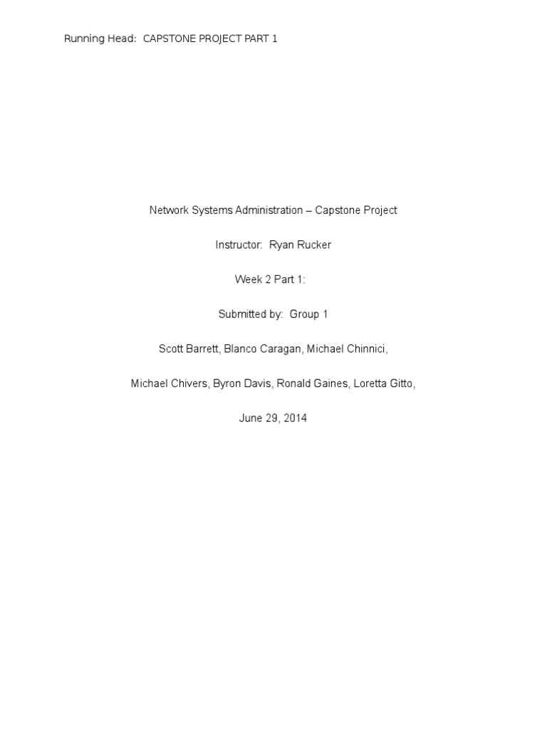 NT2799 Network Systems Administration Capstone Project Part 1 | PDF ...