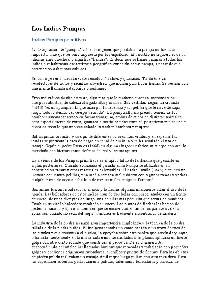 Los Indios Pampas | PDF | Naturaleza