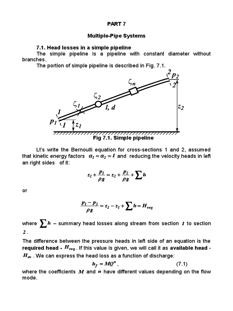 Calculating Flow Through Multiple Pipe Systems: Methods for Solving ...