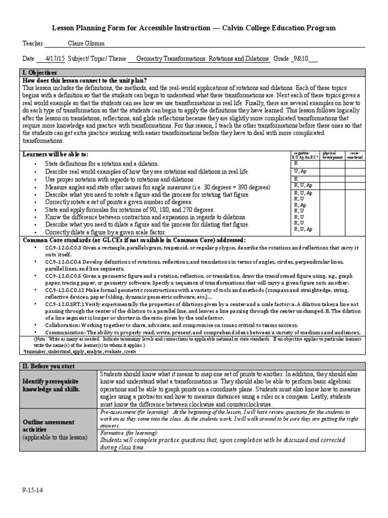 Lesson Plan 3 | PDF | Cognition | Learning