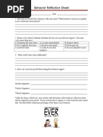 Detention Reflection Sheet | PDF