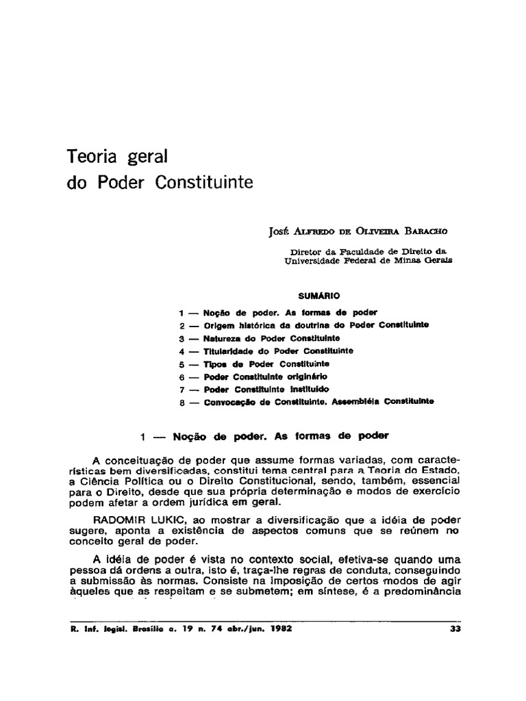 Teoria Geral Do Poder Constituinte - José Alfredo | PDF