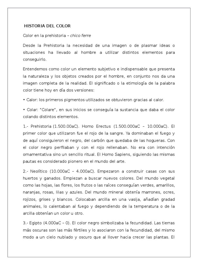 Historia Del Color | PDF | Color | Amarillo