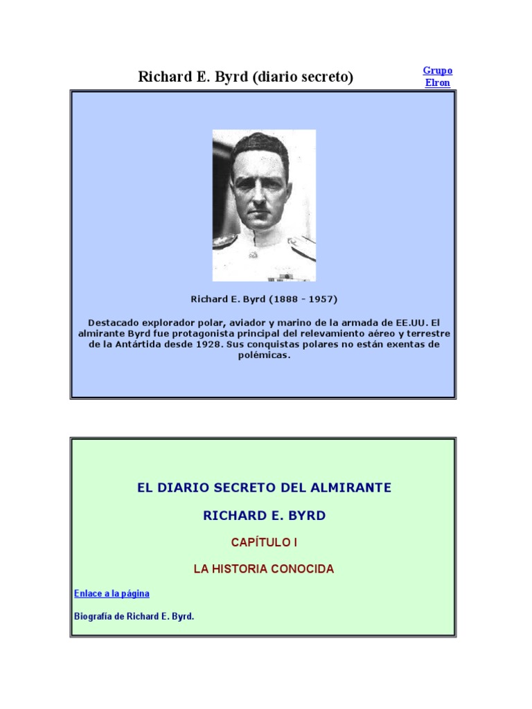 Diario Secreto del Almirante Byrd | PDF | Roald Amundsen | Robert ...