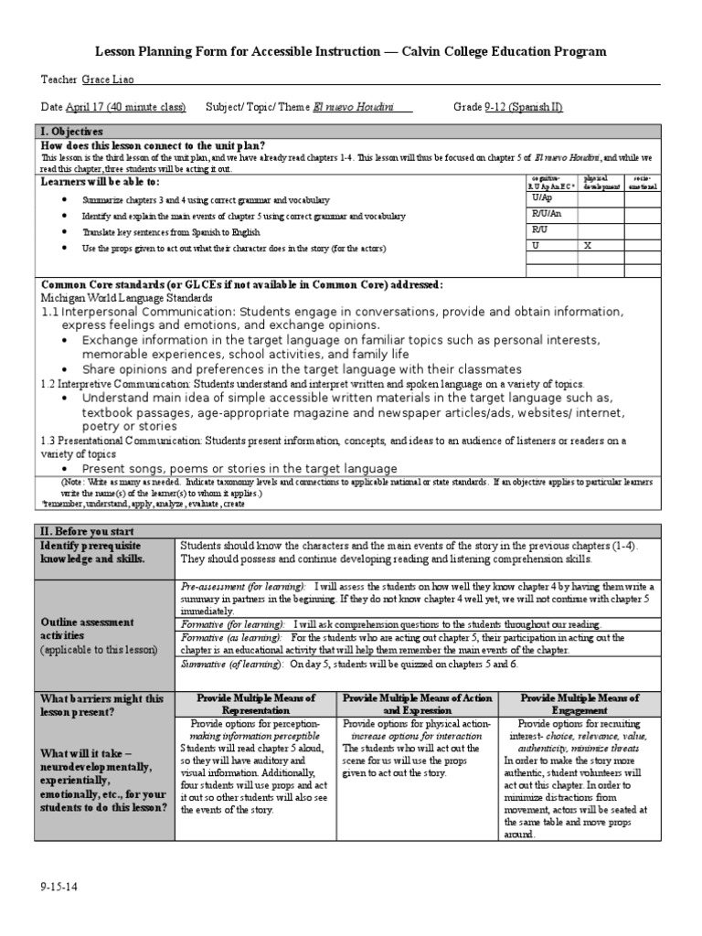 Lesson Plan 2 | PDF | Reading Comprehension | Reading (Process)