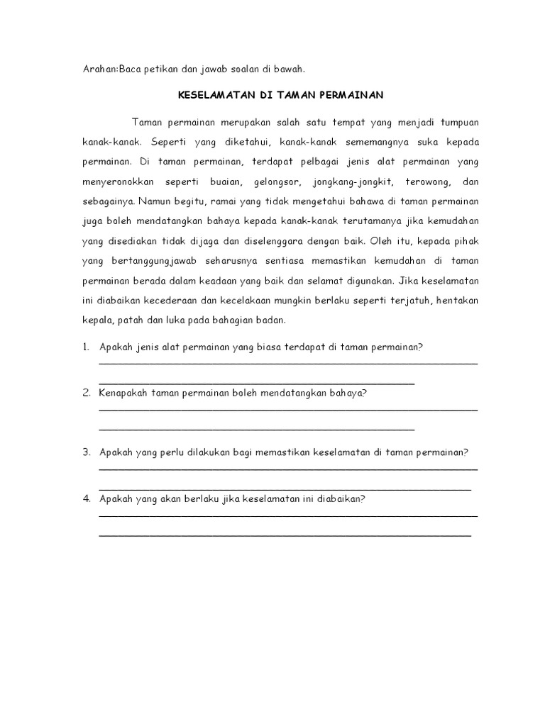 Baca Petikan Dan Jawab Soalan Di Bawah | PDF