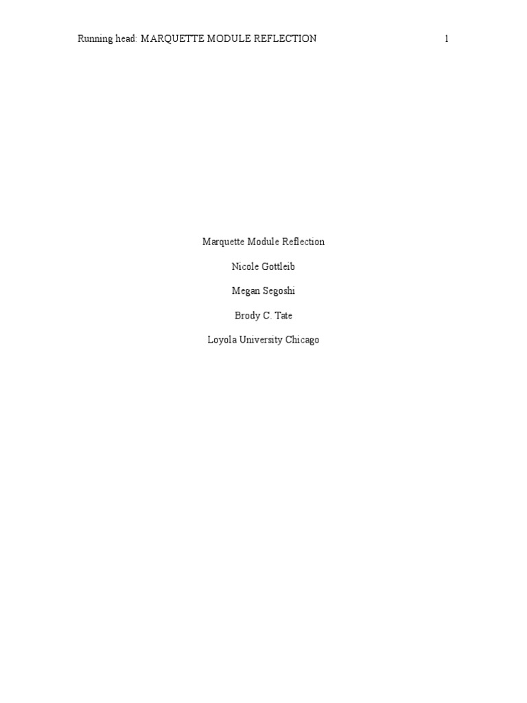 Marquette Module Reflection | PDF
