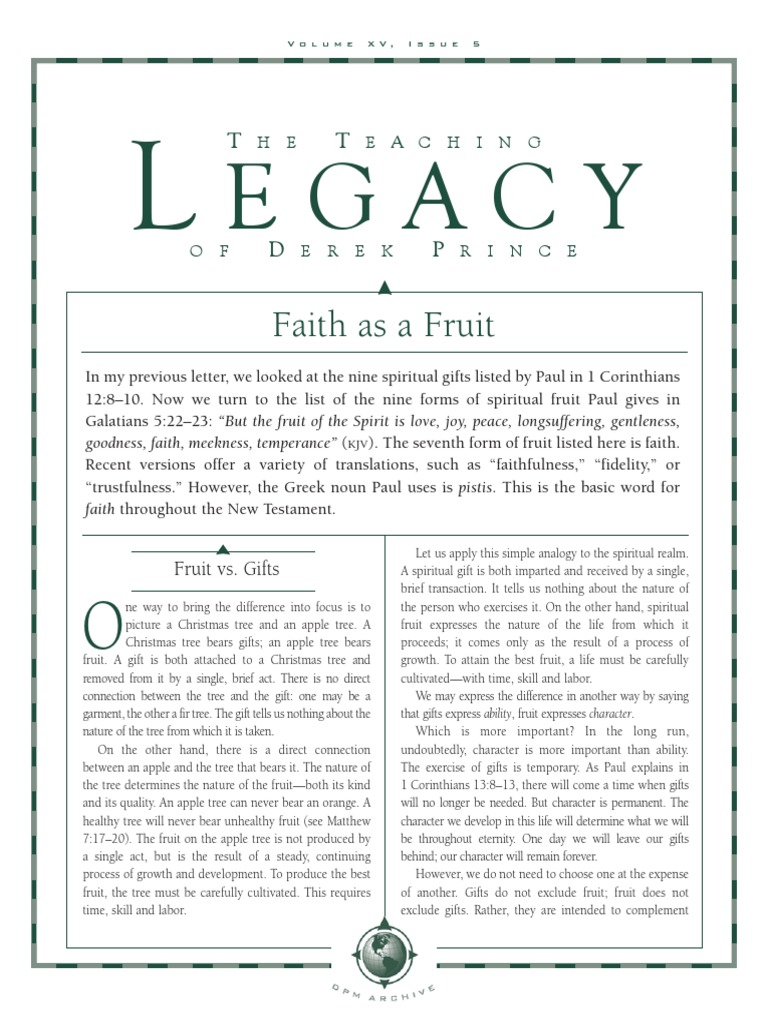 Faith As A Fruit1 | PDF | Religion & Spirituality