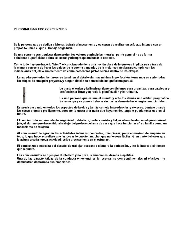 Personalidad Tipo Concienzudo | PDF | Amor | Inteligencia artificial