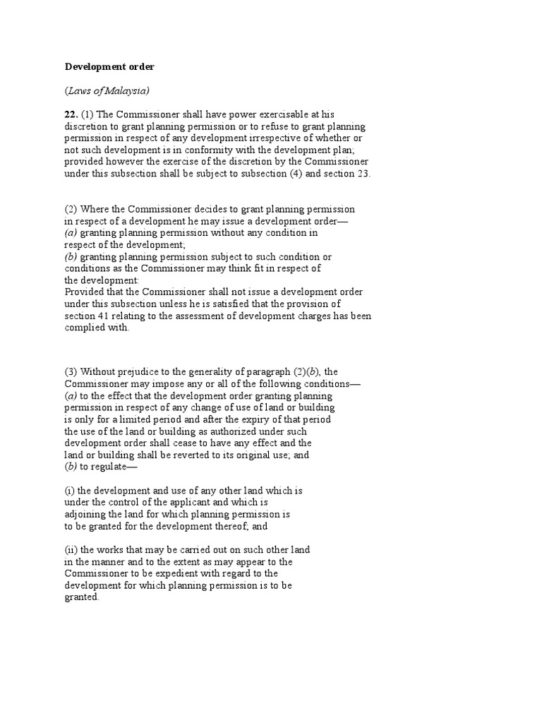 Development Order | PDF | Government | Justice