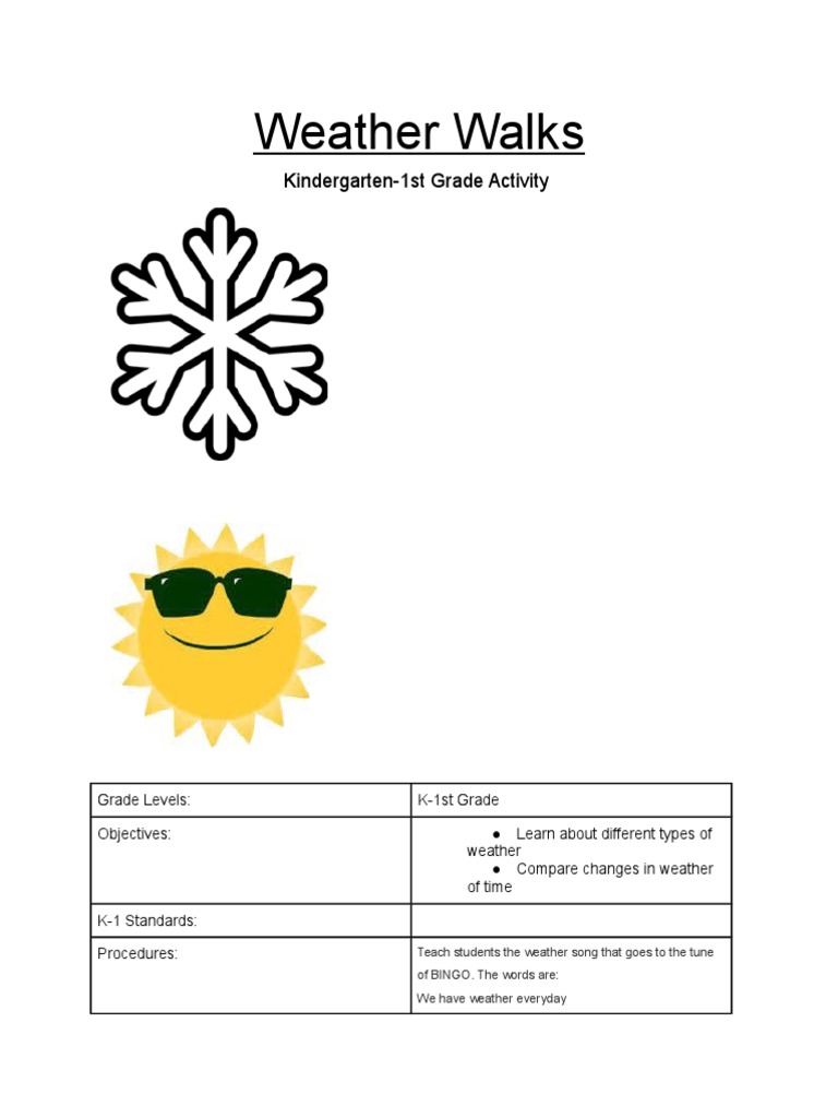 Weather Walks for K-1 Students | PDF
