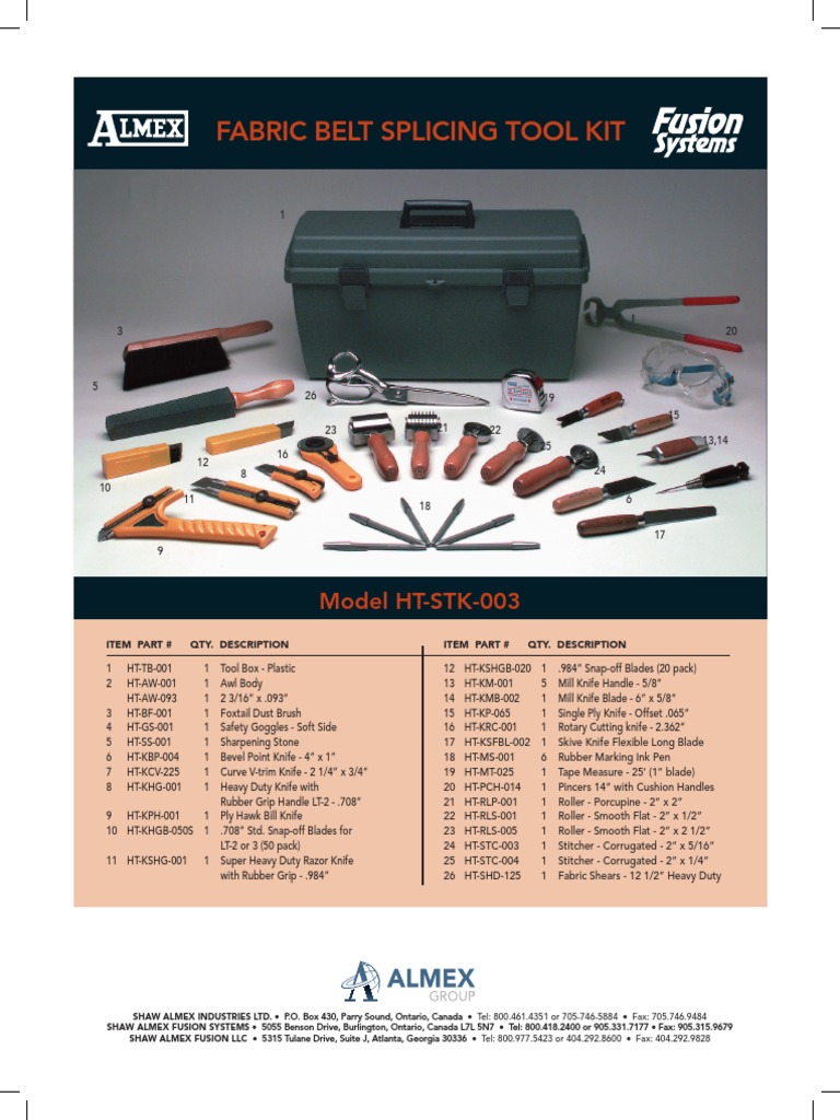 Fabric Belt Splicing Tool Kit | PDF | Technology & Engineering | History