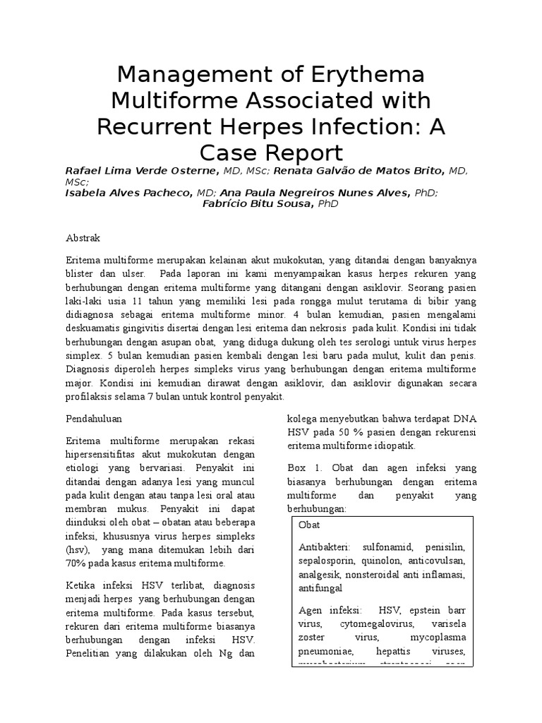 Managemen Eritema Multiforme | PDF