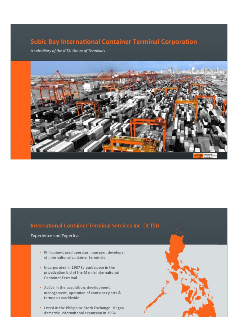 Presentation of Subic Bay International Terminal Corp GM Roberto Locsin ...