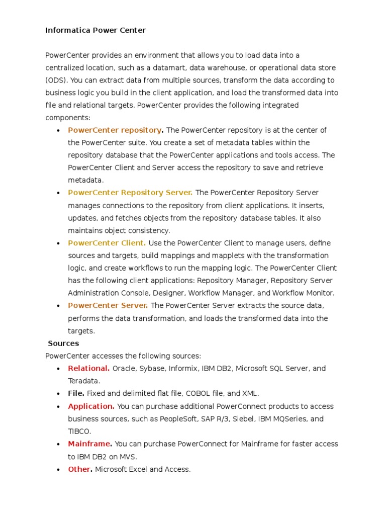 An In-Depth Guide to Informatica PowerCenter: Components, Architecture, and Key Capabilities ...