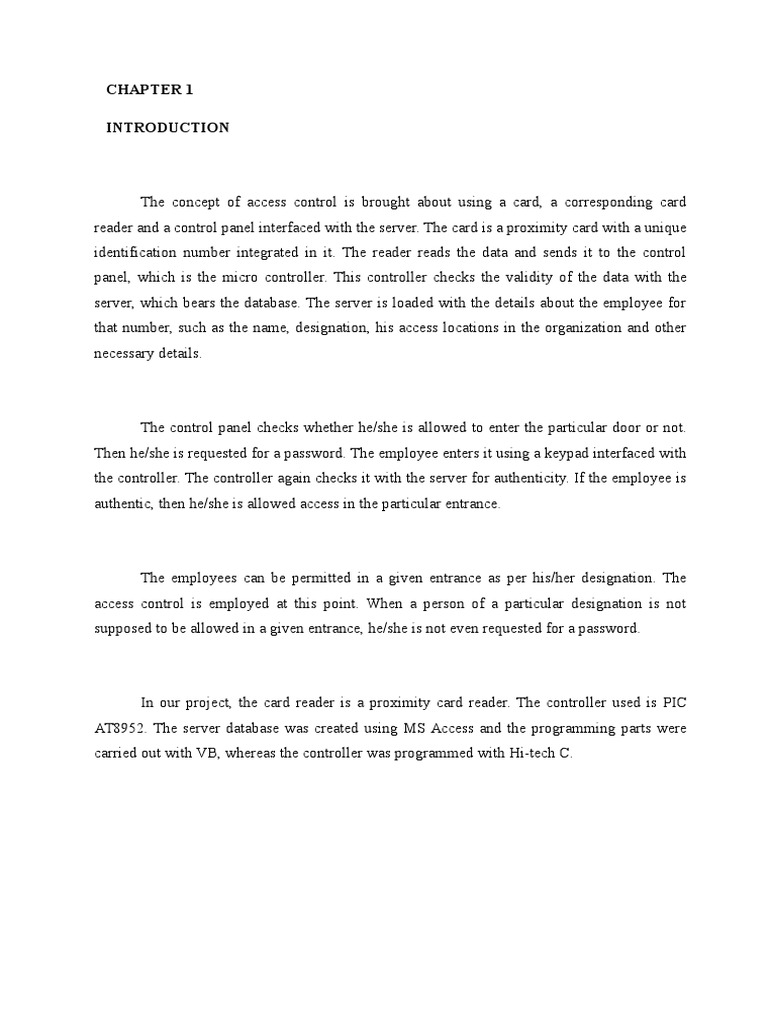 Rfid Project Report | PDF | Access Control | Radio Frequency Identification