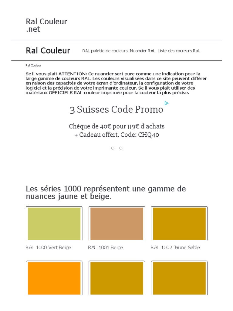 Couleur Ral. Couleurs Nuancier RAL | PDF | Gris | Jaune