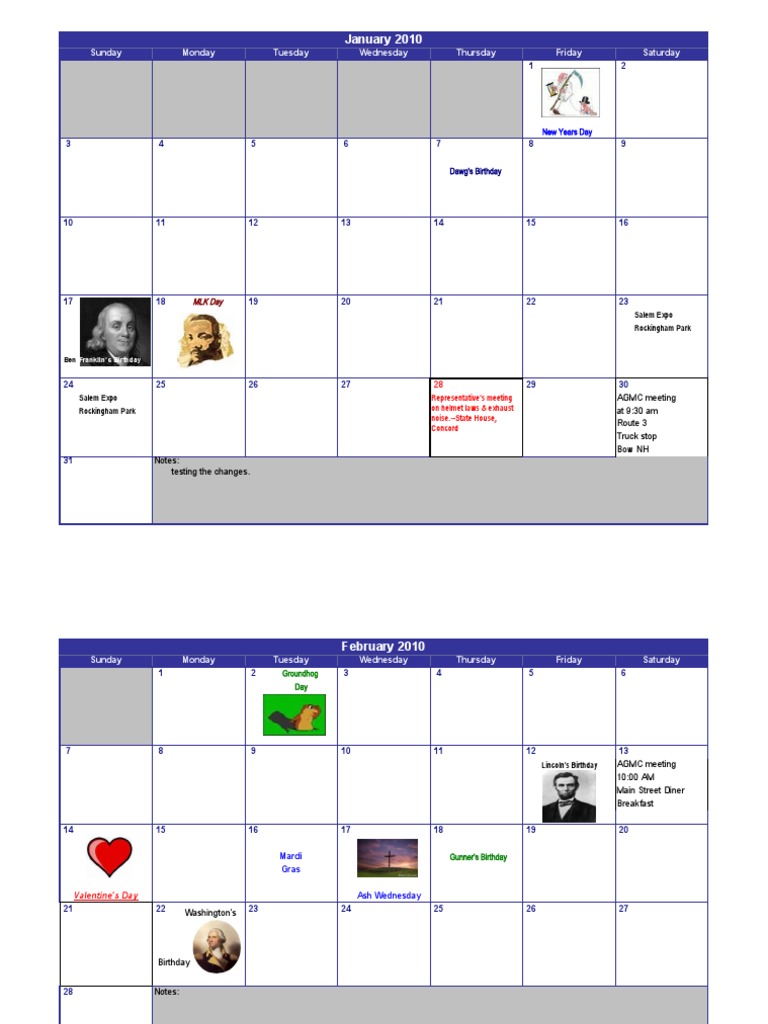2010 Monthly Event Calendar | PDF | Observances | Traditions
