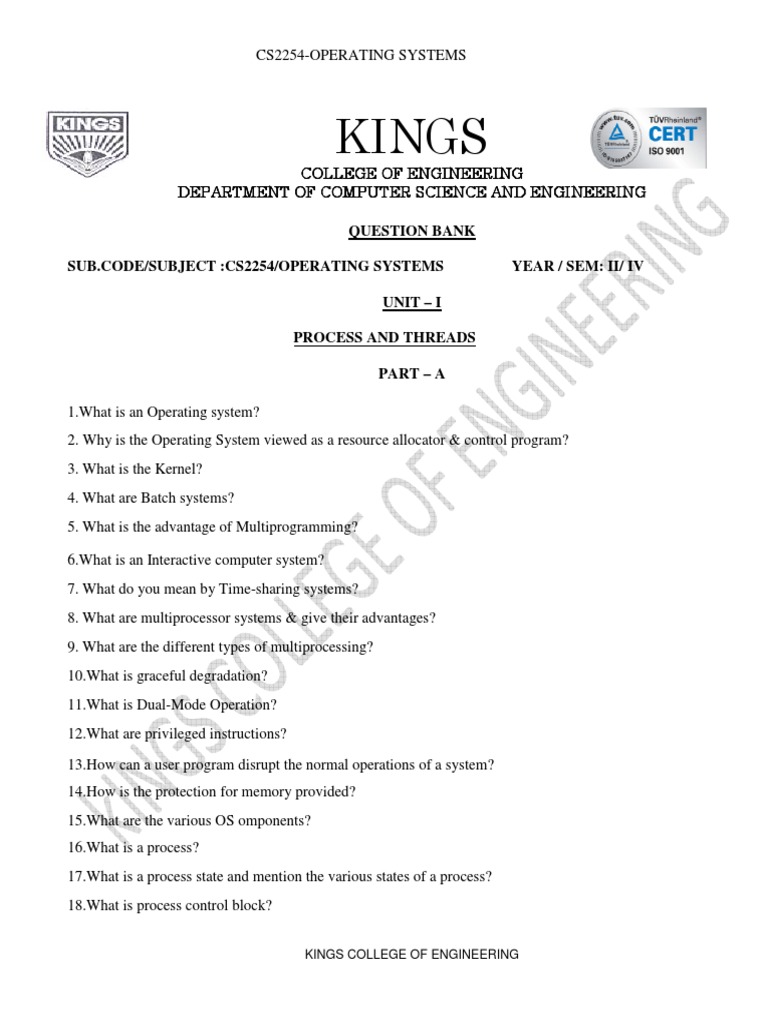 Operating Systems Pdf Thread Computing Scheduling Computing