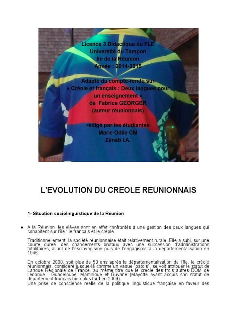 Créole Réunionnais | Descargar gratis PDF | Multilinguisme | Langue ...