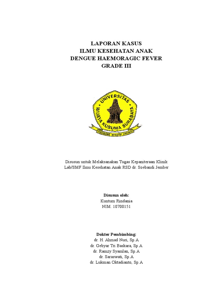 Lapsus DHF Grade III | PDF | Kesehatan Holistik