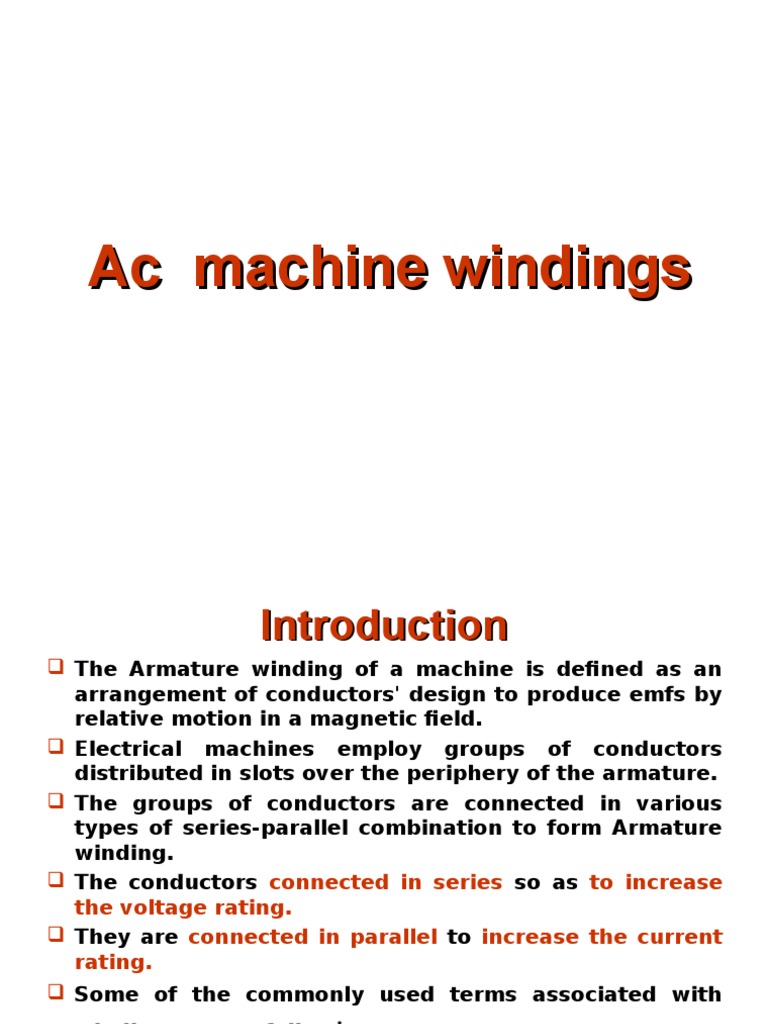 Ac Machine Windings | PDF | Phase (Waves) | Series And Parallel Circuits