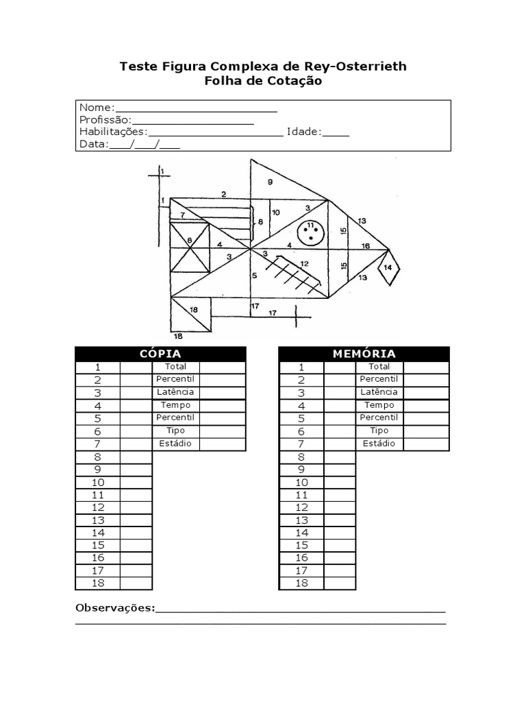 Cotacao Figura Complexa de Rey