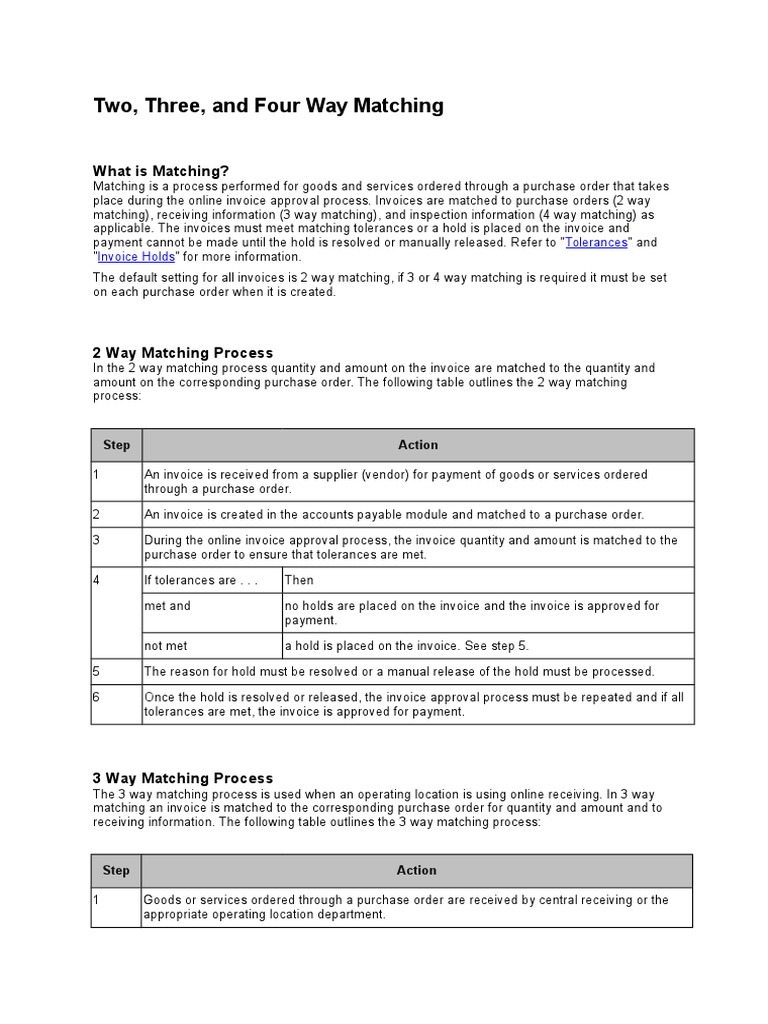 2 3 4 Way matching | Accounts Payable | Invoice