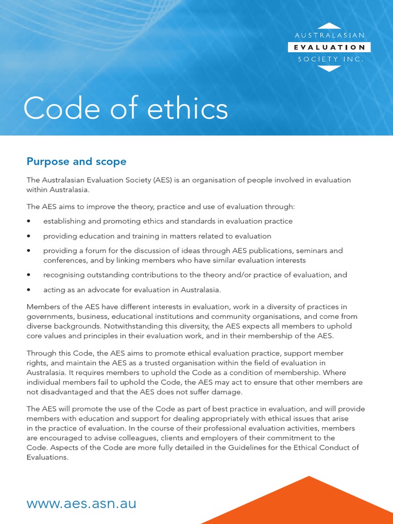 AES Code of Ethics | PDF | Applied Ethics | Evaluation