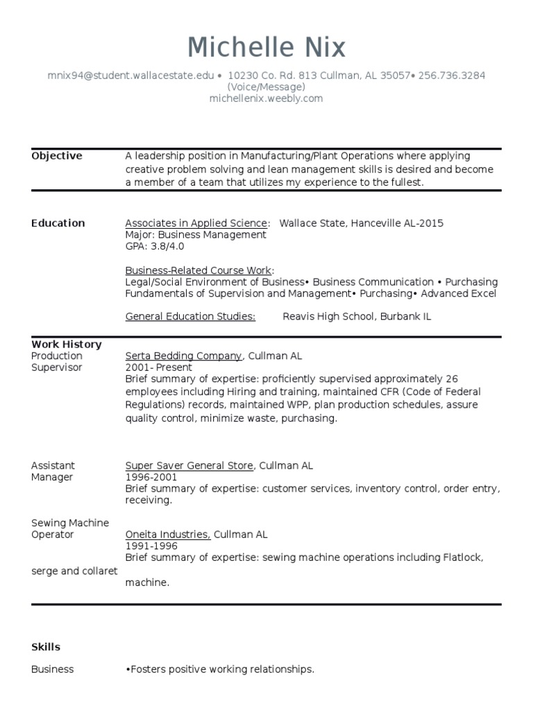 Michelle Nix Resume 4 27 15 | PDF