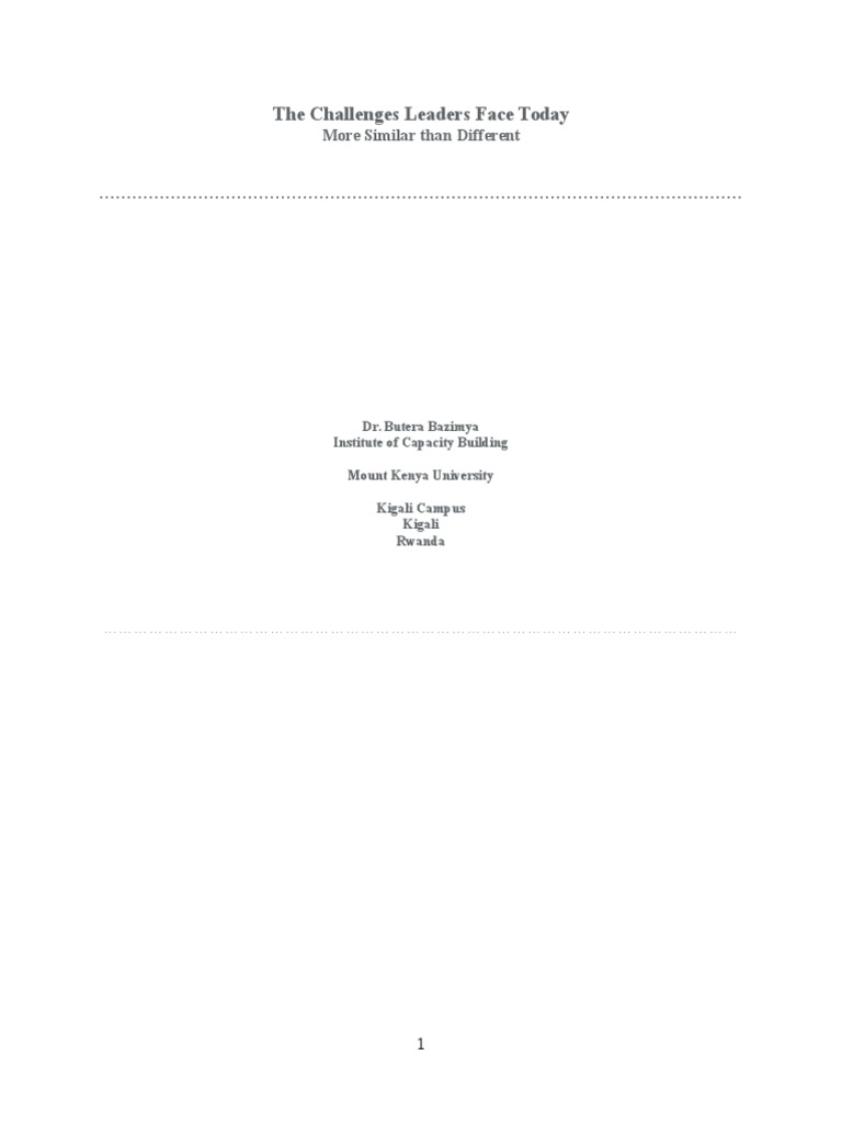 The Challenges Leaders Face Today | PDF | Leadership | Strategic Management