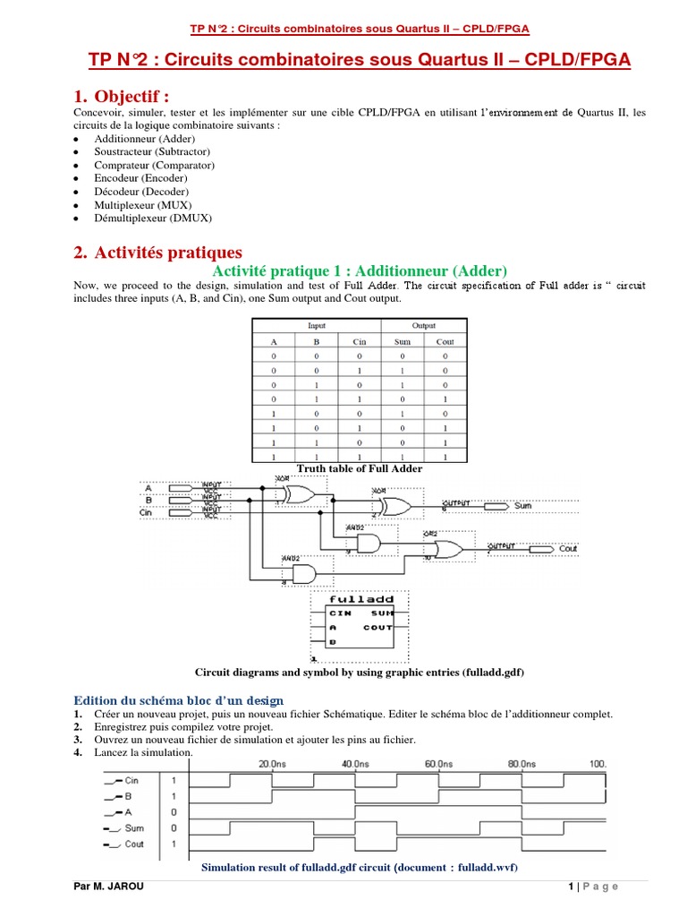 Circuits Combinatoires Quartus II CPLD/FPGA | PDF | Circuit logique programmable | VHDL